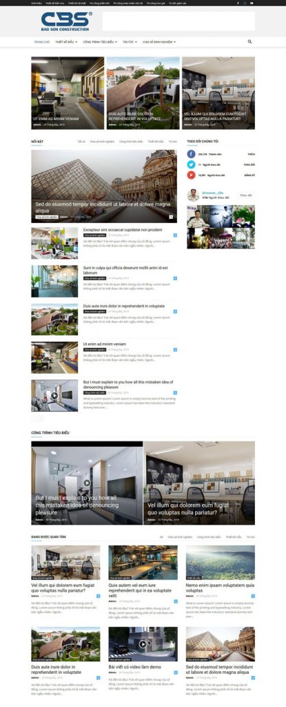 CBS – Website công ty xây dựng | Công ty thiết kế website Monamedia